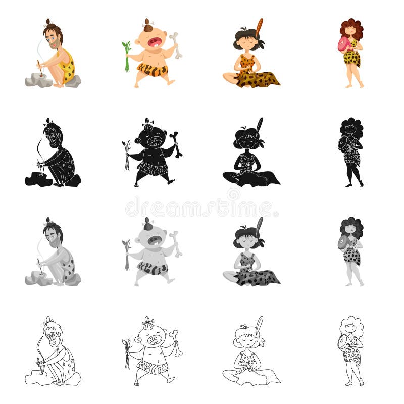 Vector Design of Evolution and Prehistory Sign. Collection of Evolution ...