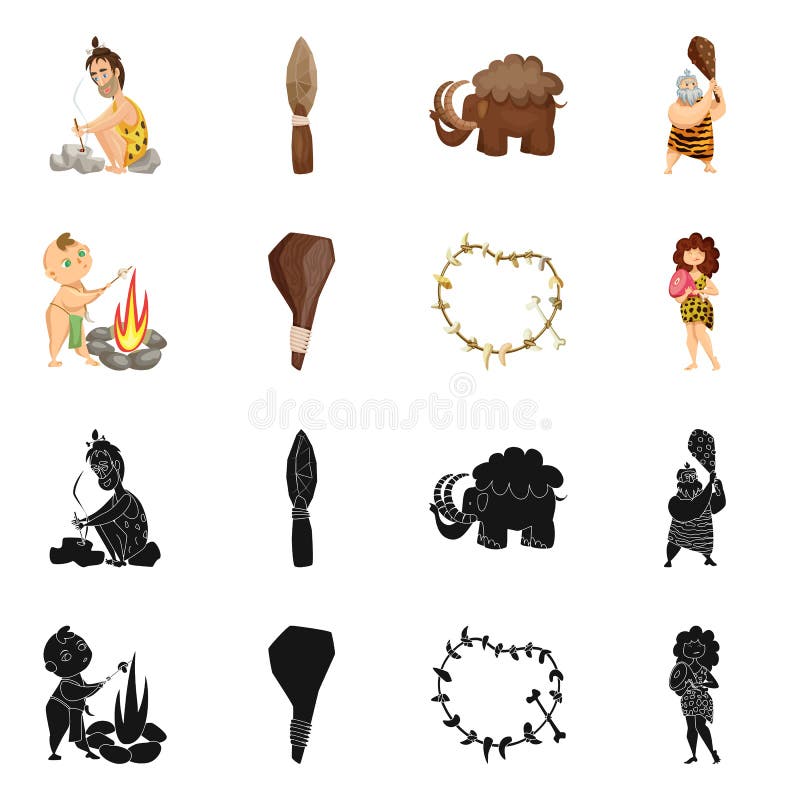 Isolated Object of Evolution and Prehistory Icon. Set of Evolution and ...