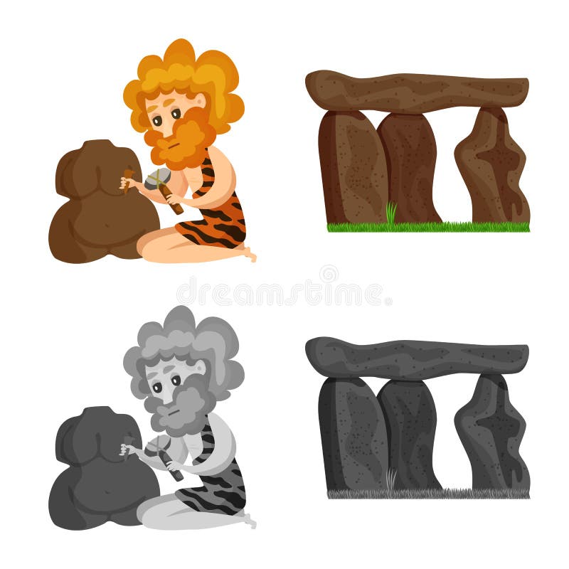 Vector Design of Evolution and Prehistory Symbol. Collection of ...