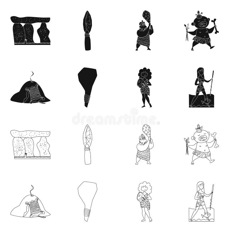 Vector Design of Evolution and Prehistory Symbol. Set of Evolution and ...