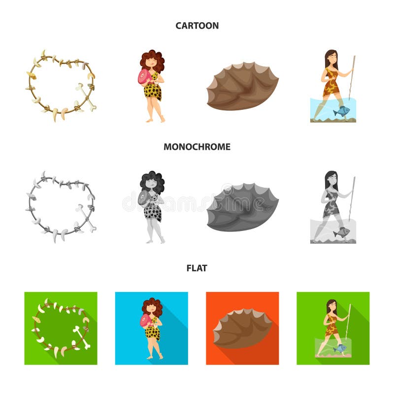 Vector Design of Evolution and Prehistory Symbol. Set of Evolution and ...