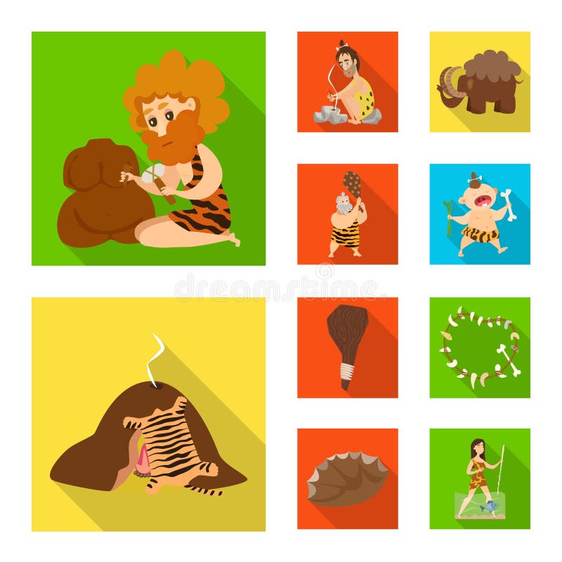 Vector Design of Evolution and Prehistory Symbol. Set of Evolution and ...
