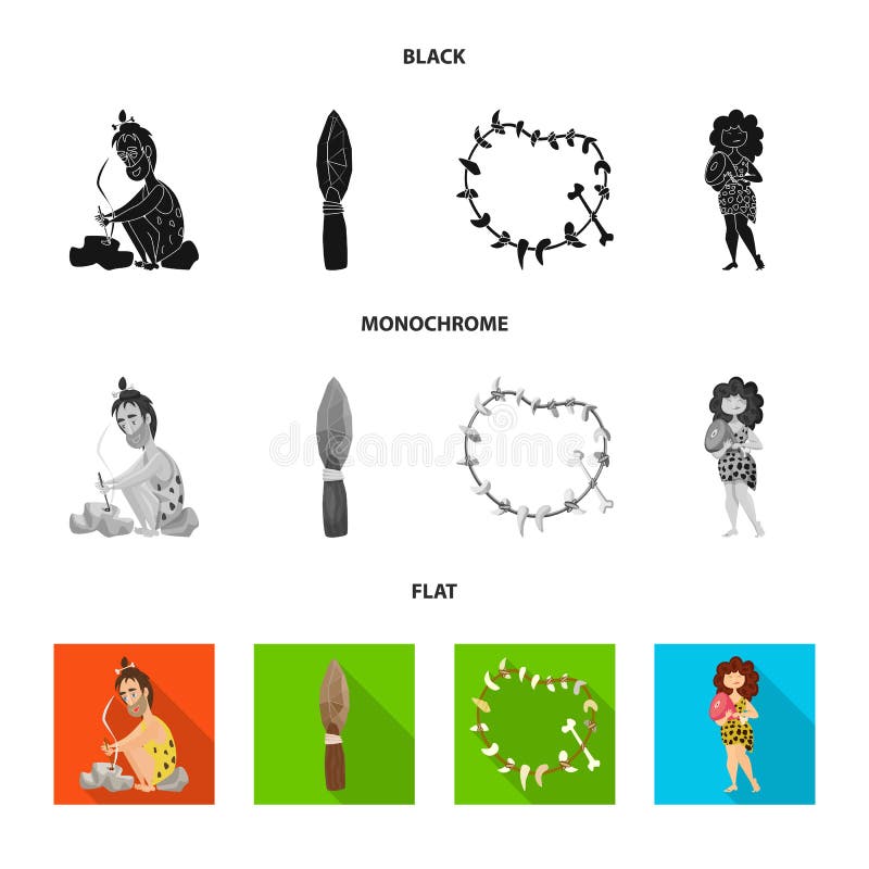 Vector Design of Evolution and Prehistory Symbol. Set of Evolution and ...