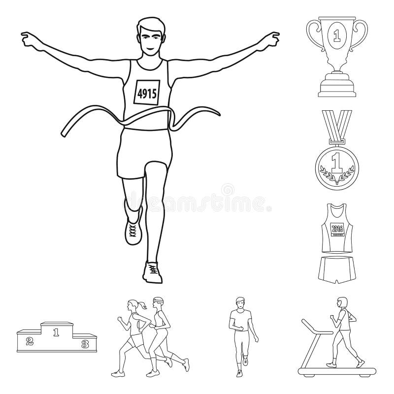 Isolated Object of Exercise and Sprinter Logo. Set of Exercise and ...
