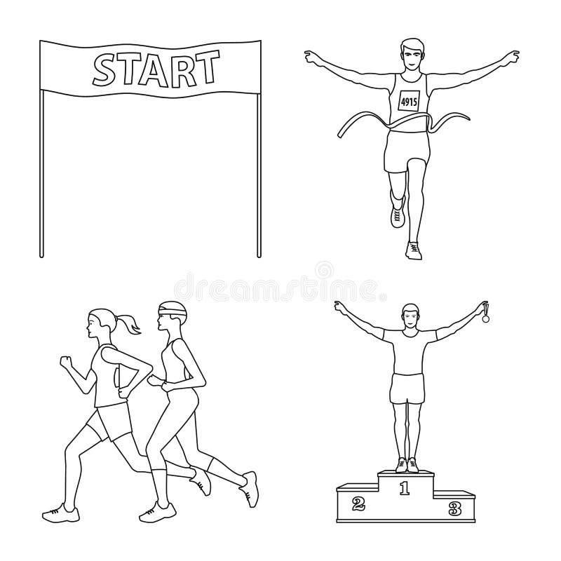 Vector Design of Exercise and Sprinter Symbol. Set of Exercise and ...