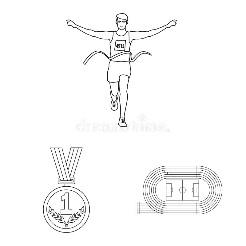 Vector Design of Exercise and Sprinter Symbol. Set of Exercise and ...