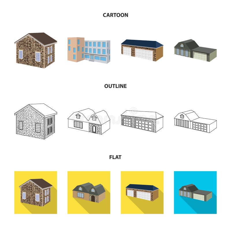 Vector Design of Facade and Housing Icon. Collection of Facade and ...