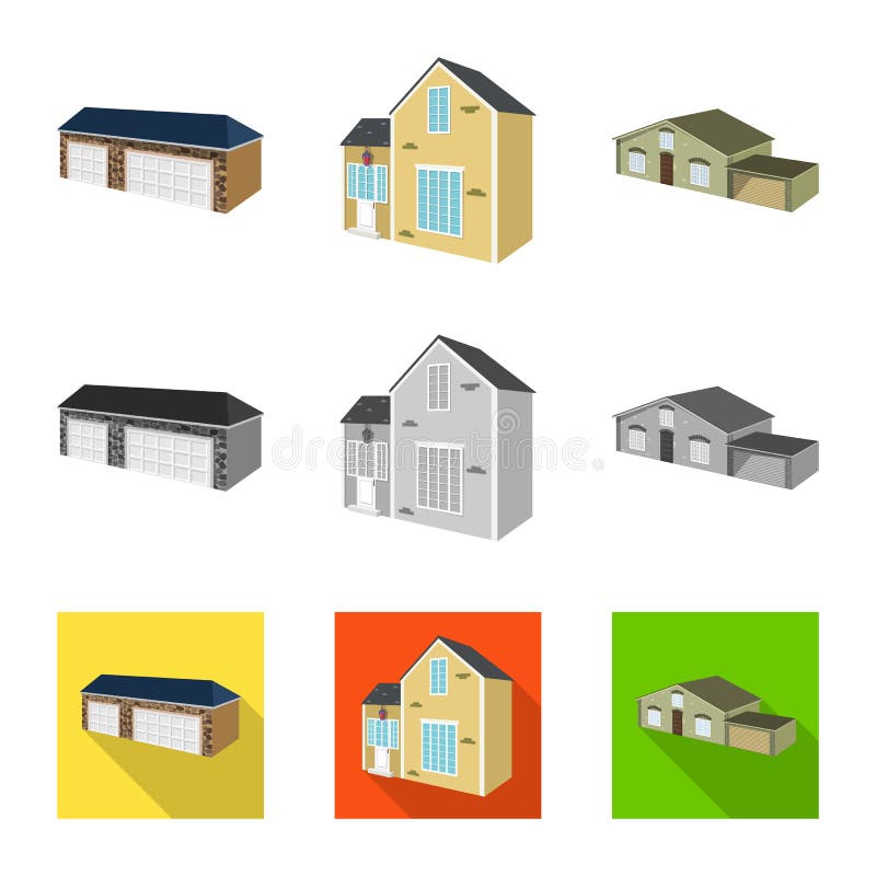 Vector Design of Facade and Housing Icon. Set of Facade and ...