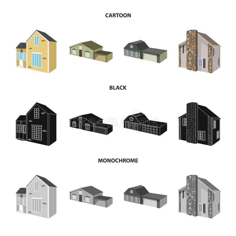 Vector Design of Facade and Housing Icon. Set of Facade and ...