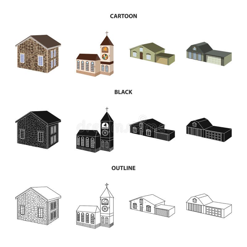 Vector Design of Facade and Housing Icon. Set of Facade and ...