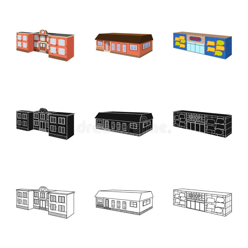 Vector Design of Facade and Housing Logo. Collection of Facade and ...