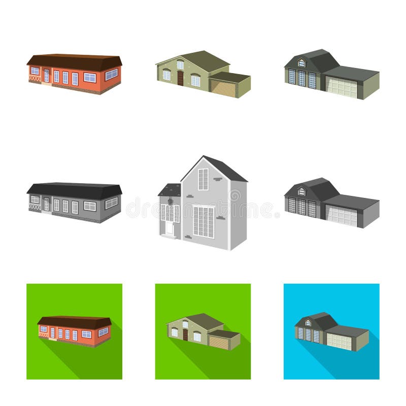 Vector Design of Facade and Housing Logo. Set of Facade and ...