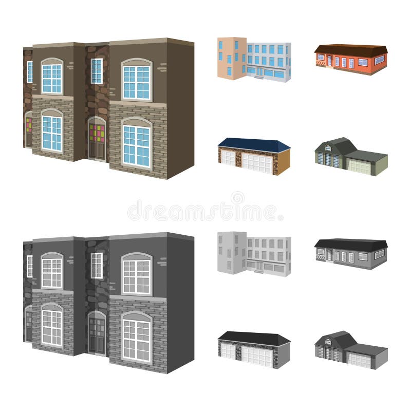 Vector Design of Facade and Housing Logo. Set of Facade and ...