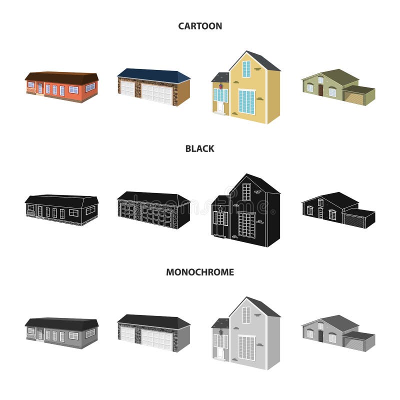 Vector Design of Facade and Housing Logo. Set of Facade and ...