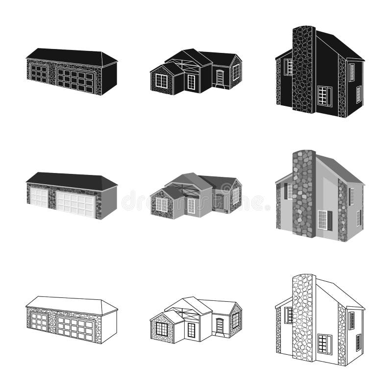 Vector Design of Facade and Housing Sign. Set of Facade and ...