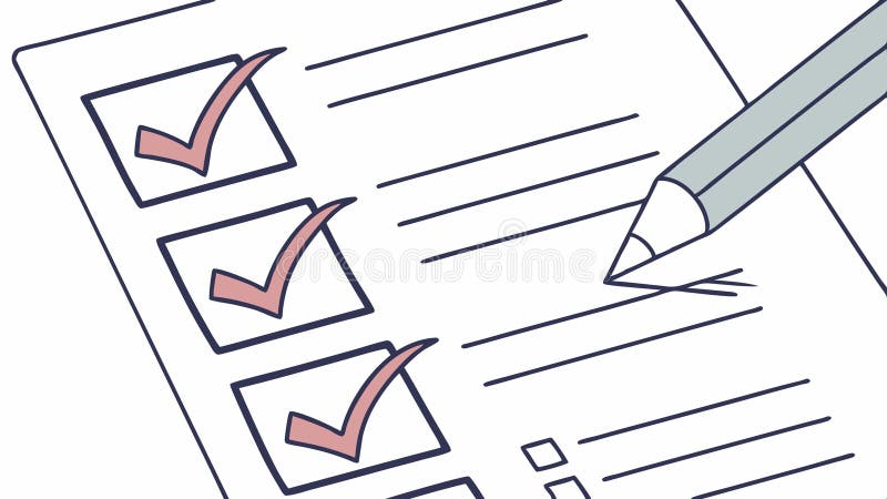 Check Marks in Boxes, Approval and Confirmation for Survey Forms Vector ...