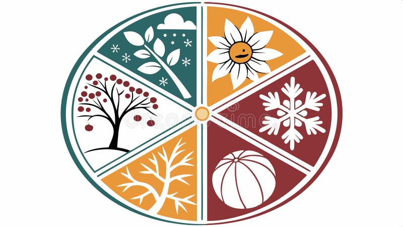 Four Season Tree Icons: Spring, Summer, Autumn, Winter for Nature Art ...