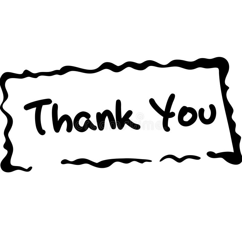 Handwritten Thank You Text on Artistic Frame Vector Design Stock Photo ...