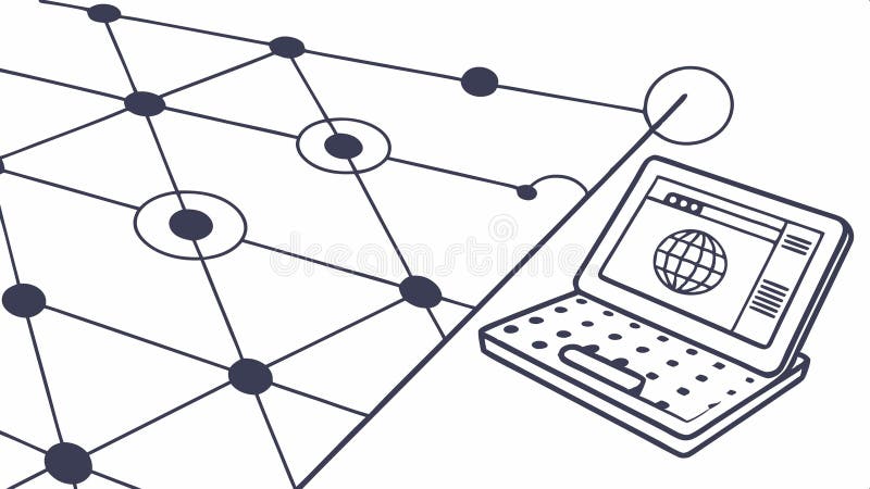 Laptop and Network Connection, Digital Technology, Online Vector Design ...