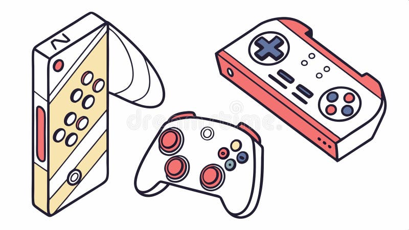 Set Of Game Controllers Gaming Input Devices Vector Design Generative