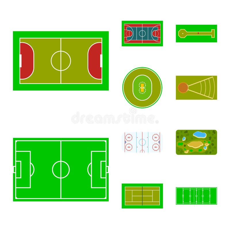 Isolated Object of Field and Plan Symbol. Collection of Field and Grass ...