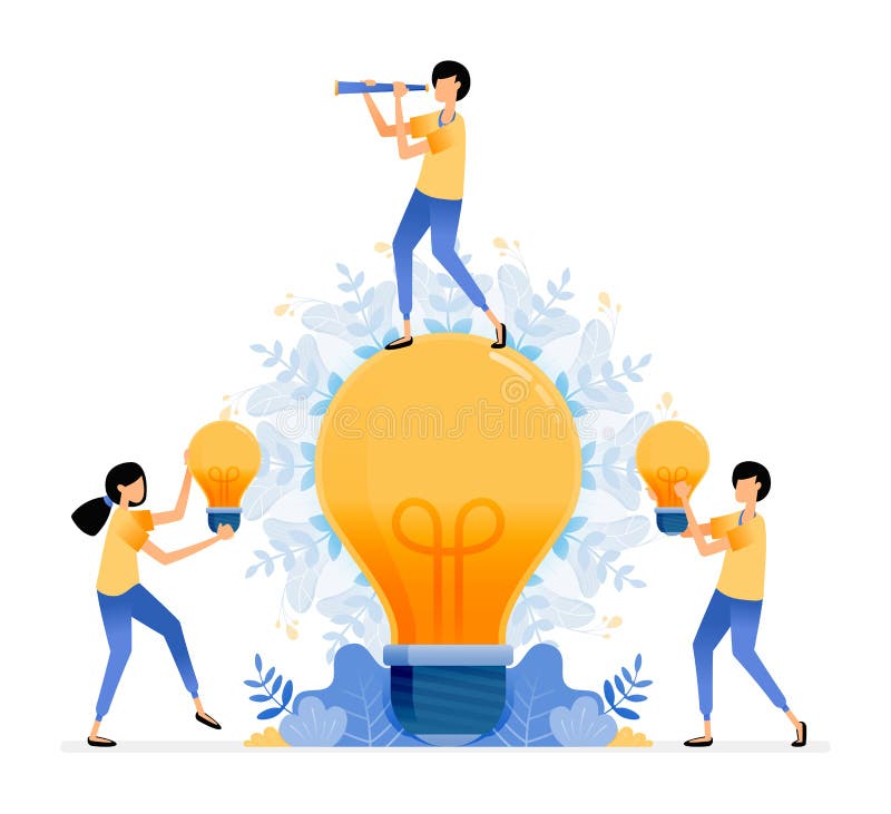 Explore Ideas Places and Opinions Stock Illustration - Illustration of ...
