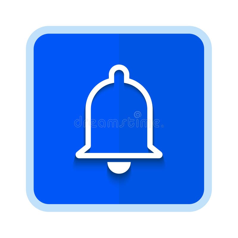 Bell blue button stock vector. Illustration of blue - 129703171
