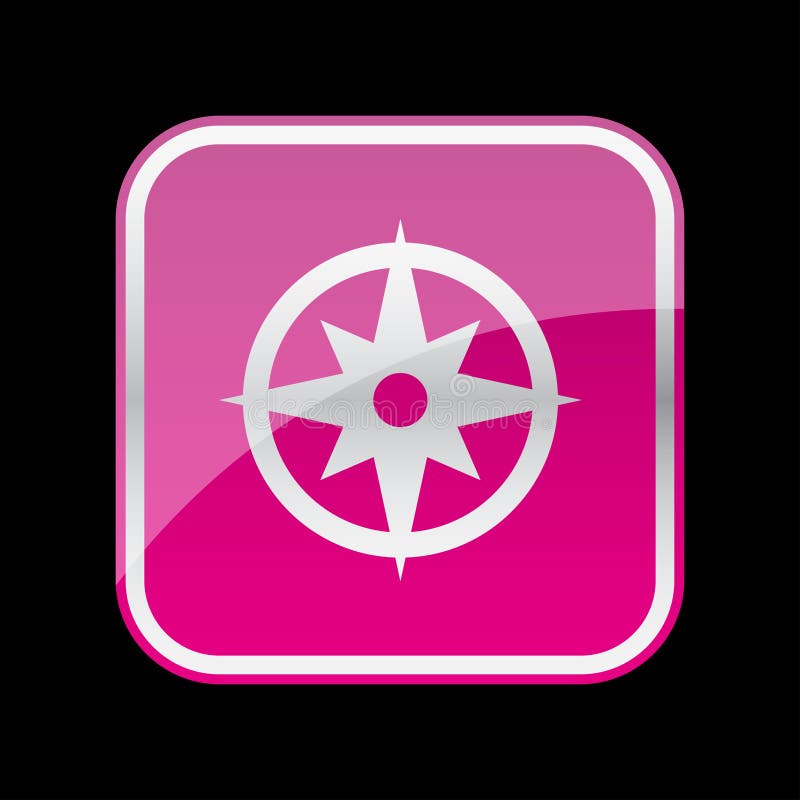 Compass Navigation Icon Button. Vector Illustration Stock Illustration ...