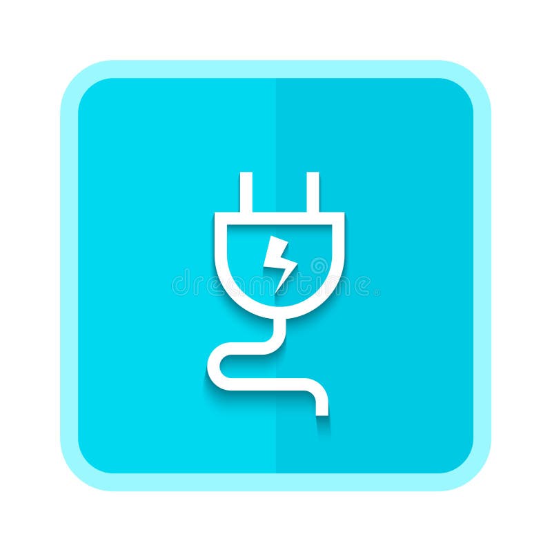 Electrical Charge Blue Button Stock Vector - Illustration of charging ...