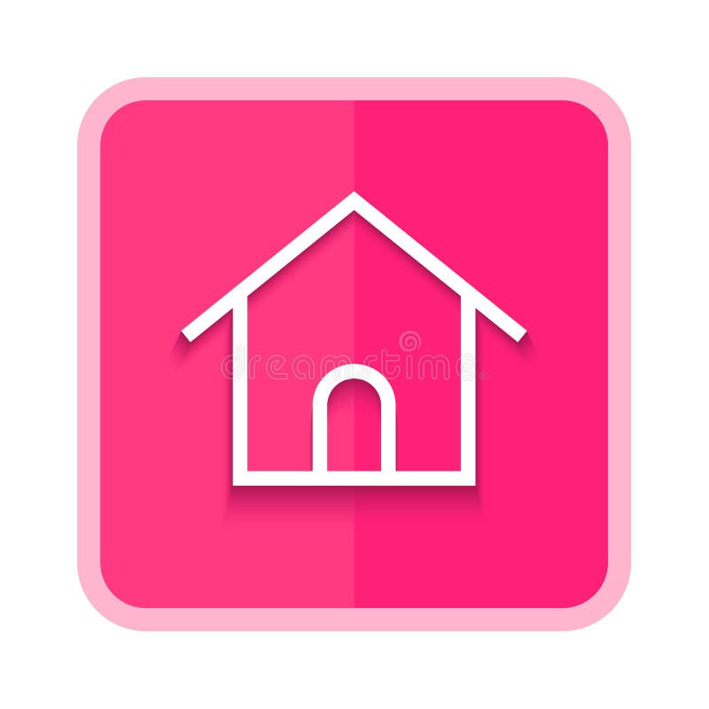 Home pink button stock vector. Illustration of flat - 129703466