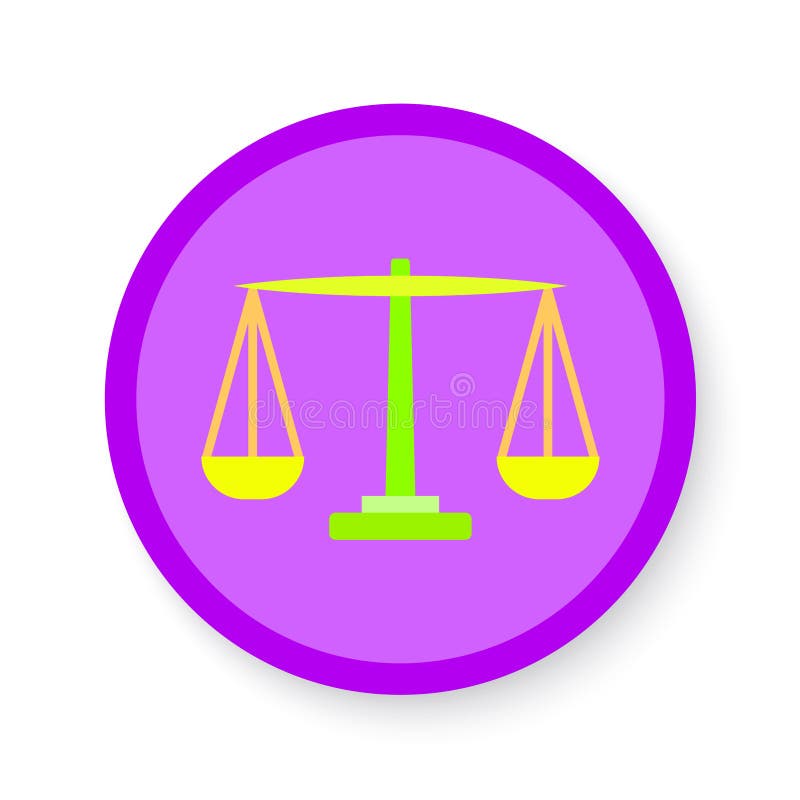 Justice Scales Circle Button Stock Vector - Illustration of design ...