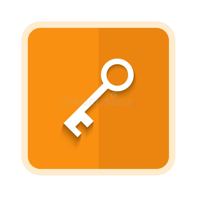 Key orange button stock vector. Illustration of orange - 129703486