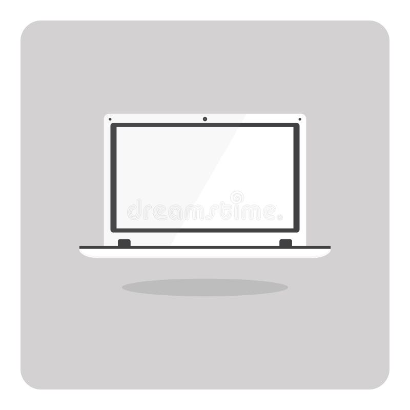 Laptop with White Screen Icon. Stock Vector - Illustration of internet ...