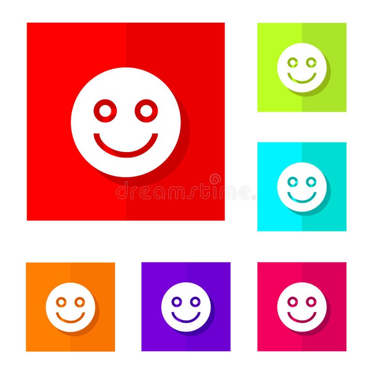 Smile button stock vector. Illustration of happy, flat - 122533198