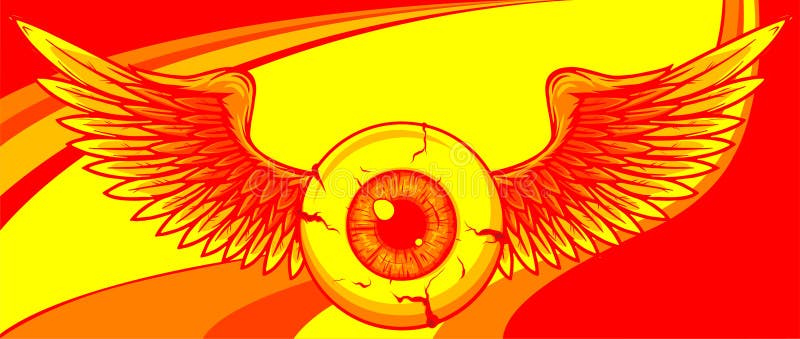 Design of a Flying Eyeball with Wings. Stock Vector - Illustration of ...