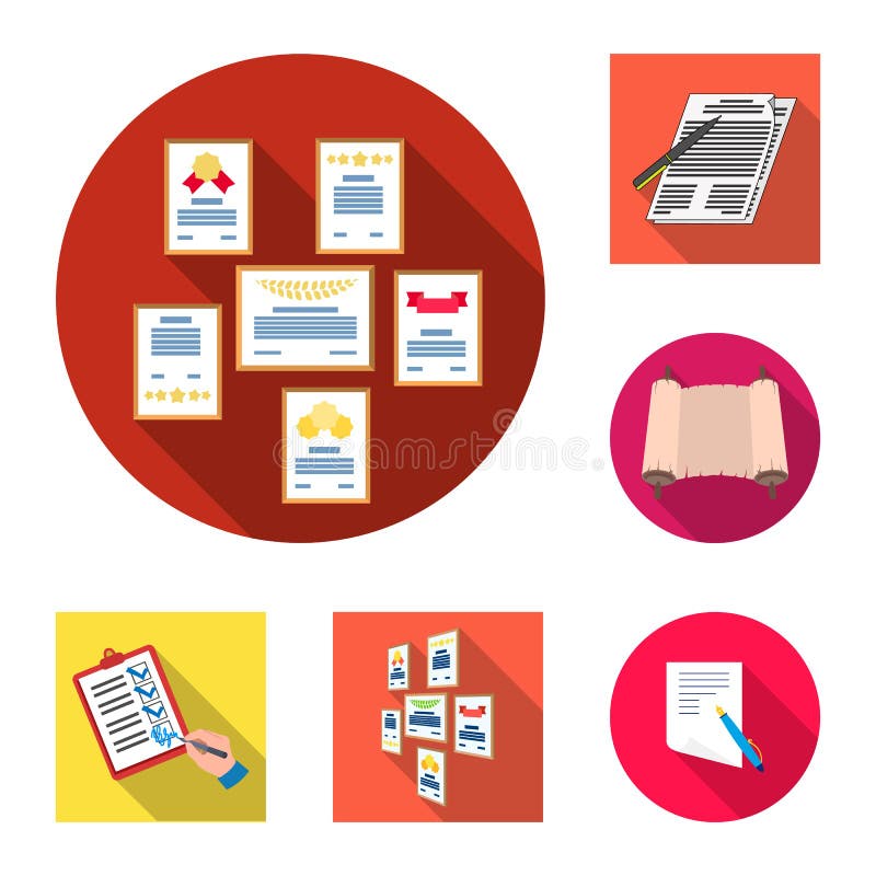 Vector Design of Folder and List Logo. Set of Folder and Contract Stock ...