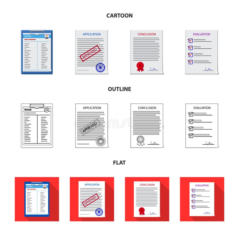 Vector Design of Form and Document Icon. Collection of Form and Mark ...