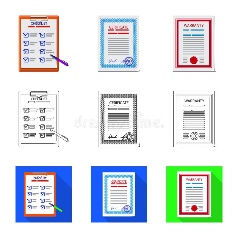 Vector Design of Form and Document Icon. Collection of Form and Mark ...
