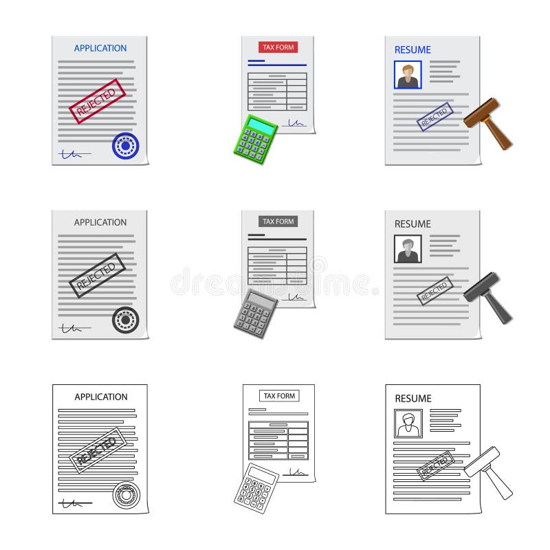 Vector Design of Form and Document Logo. Set of Form and Mark Stock ...
