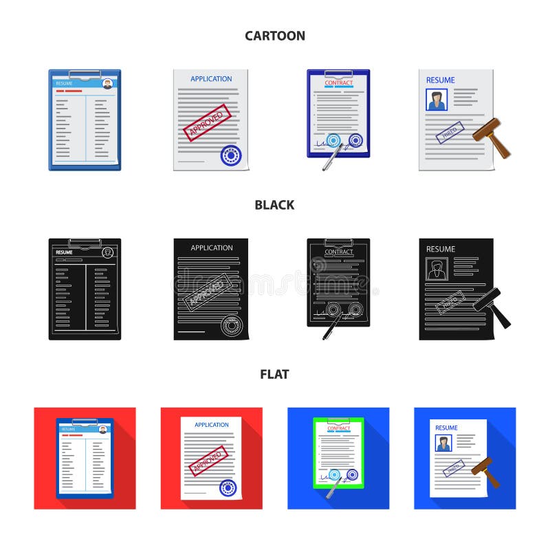 Vector Design of Form and Document Logo. Set of Form and Mark Stock ...