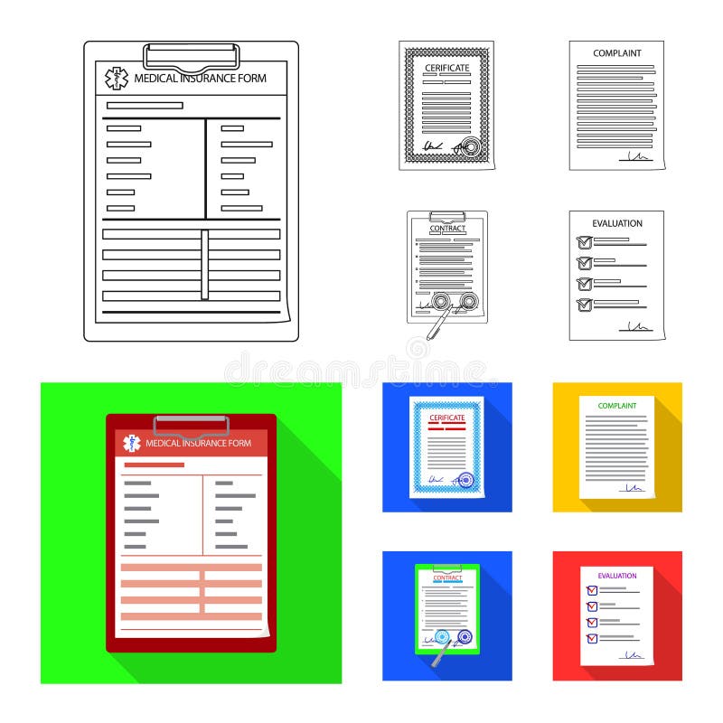 Vector Design of Form and Document Sign. Collection of Form and Mark ...