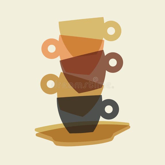 Vector Design of Four Espresso Cups Stock Vector - Illustration of ...