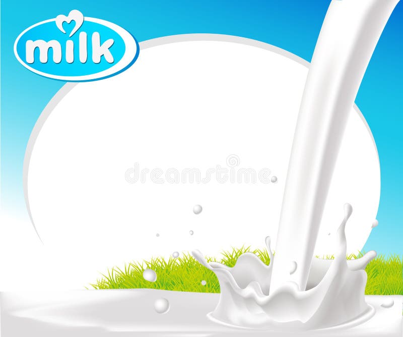 Vector Design Frame with Milk Splash Stock Vector - Illustration of ...