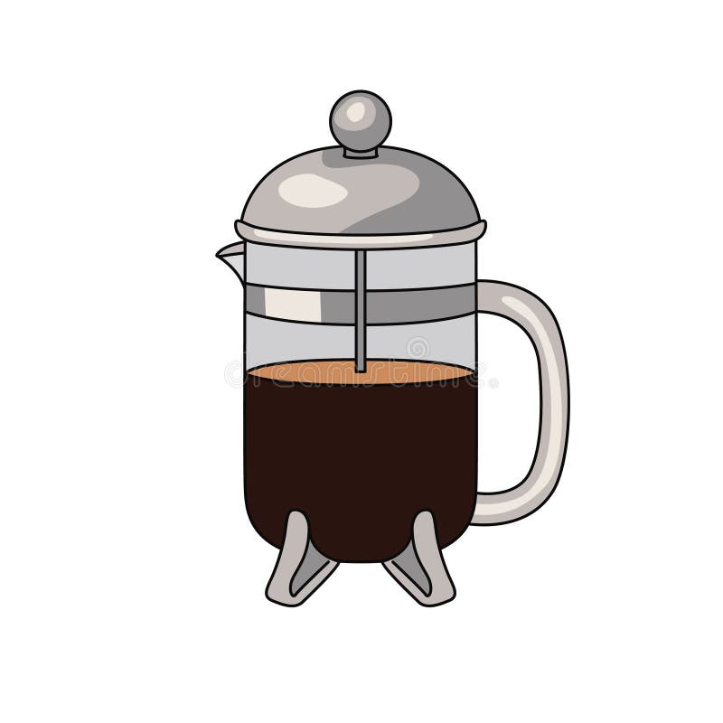 Vector French Press stock vector. Illustration of traditional - 330064867