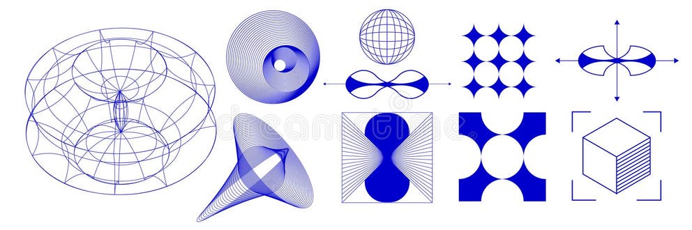 Vector Design, Futuristic Graphics. Composition of Toroidal and ...