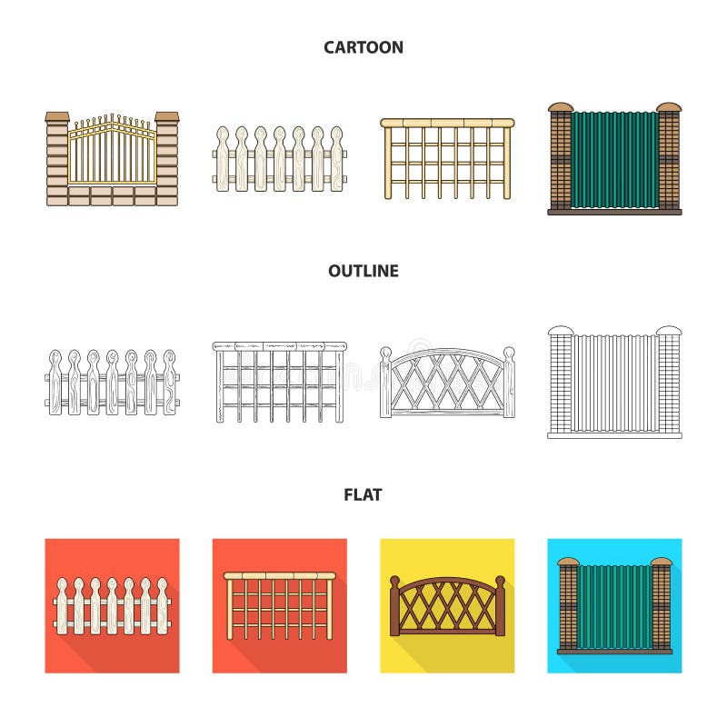 Vector Design of Gate and Fence Icon. Set of Gate and Wall Vector Icon ...