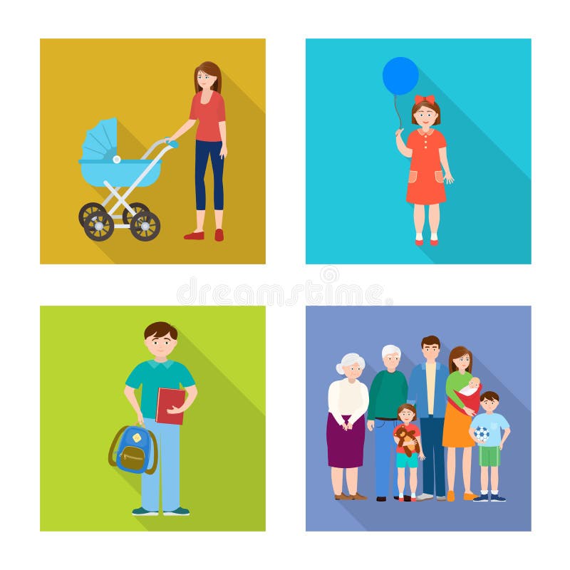 Vector Design of Generation and Happy Symbol. Collection of Generation ...