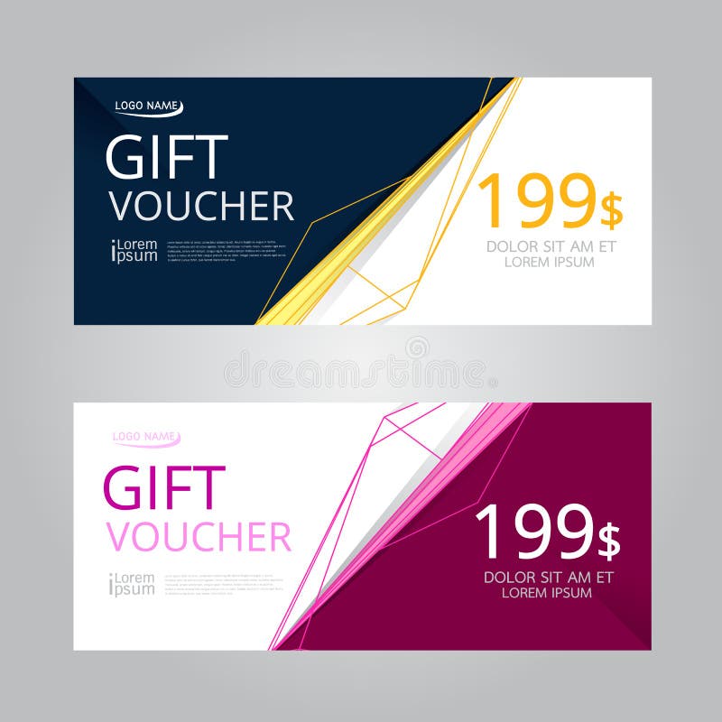 Vector Design for Gift Voucher, Coupon Stock Vector - Illustration of ...