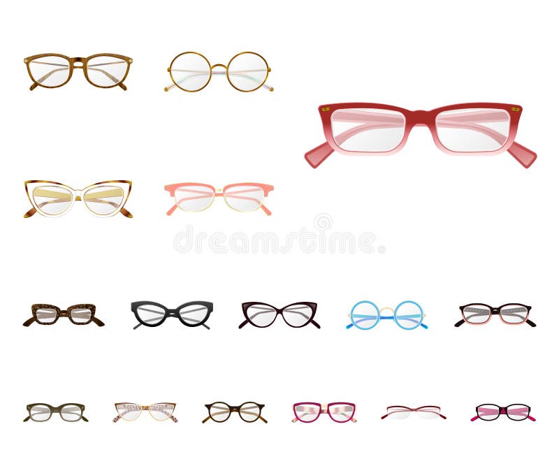 Vector Design of Glasses and Frame Icon. Collection of Glasses and ...