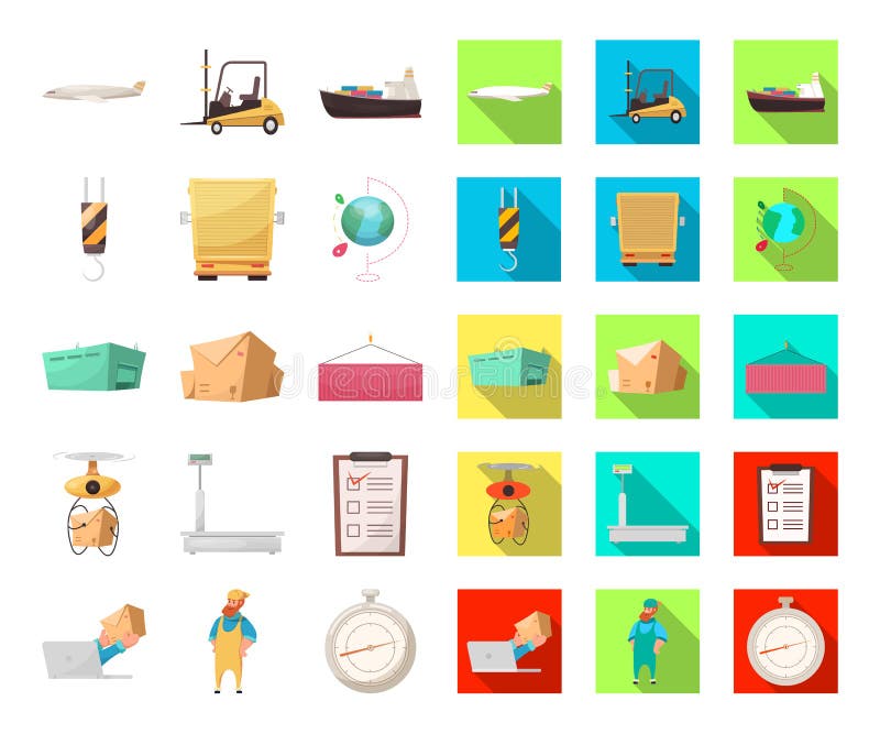 Isolated Object of Goods and Cargo Icon. Collection of Goods and ...
